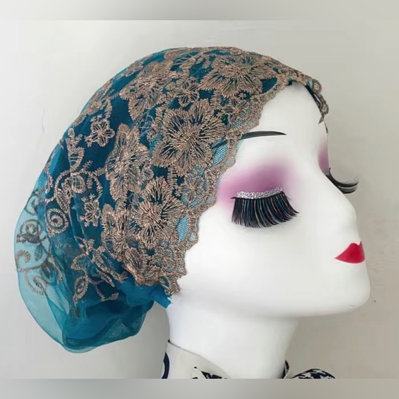 Accessories | New Lace Turban In Turquoise | Poshmark
